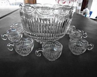 Mosser Ice Blue Carnival Glass Mini Punch Bowl - Etsy