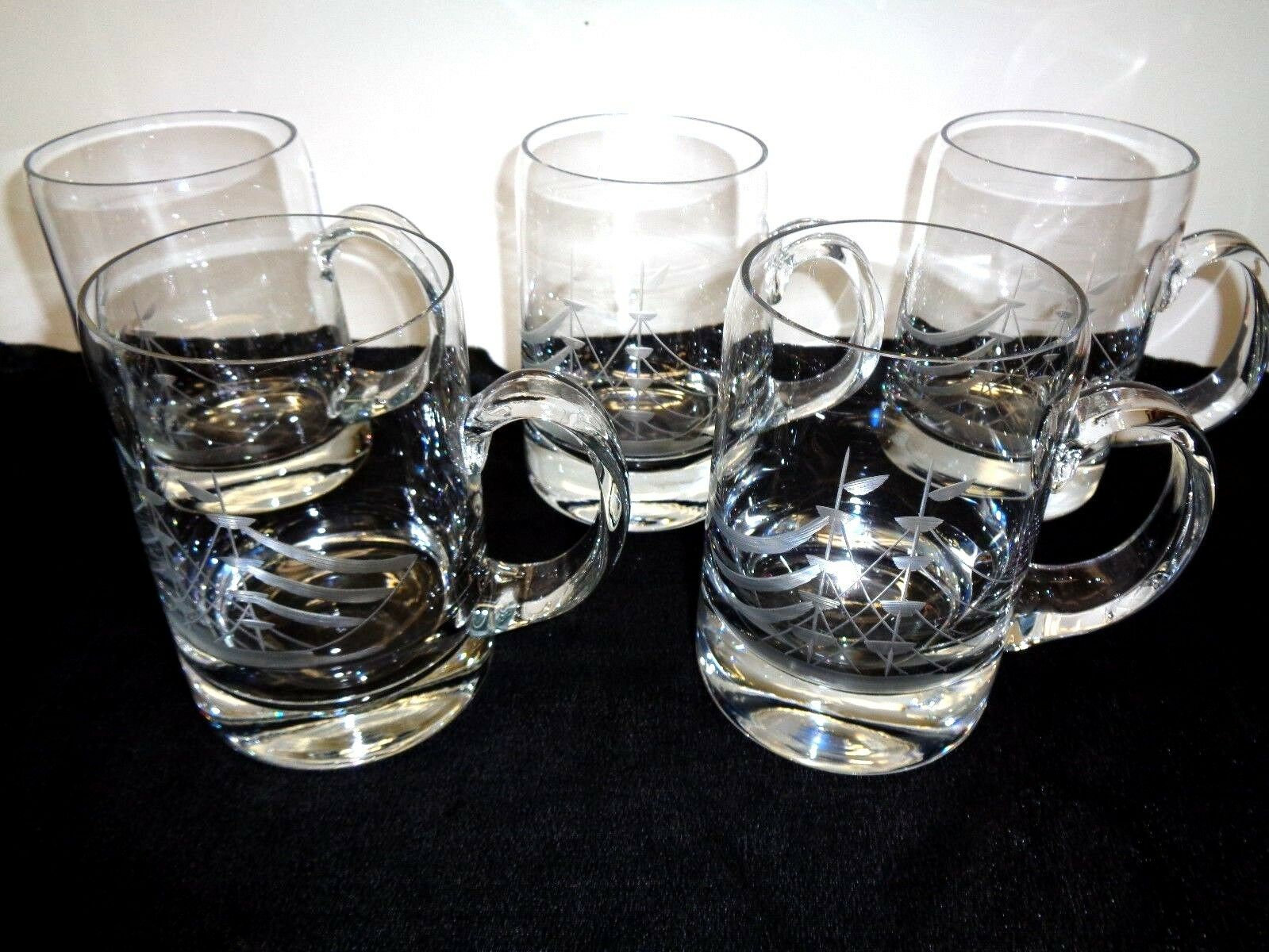 5 Rare Clipper Ship Crystal Etched Beer Mugs or Steins - Etsy