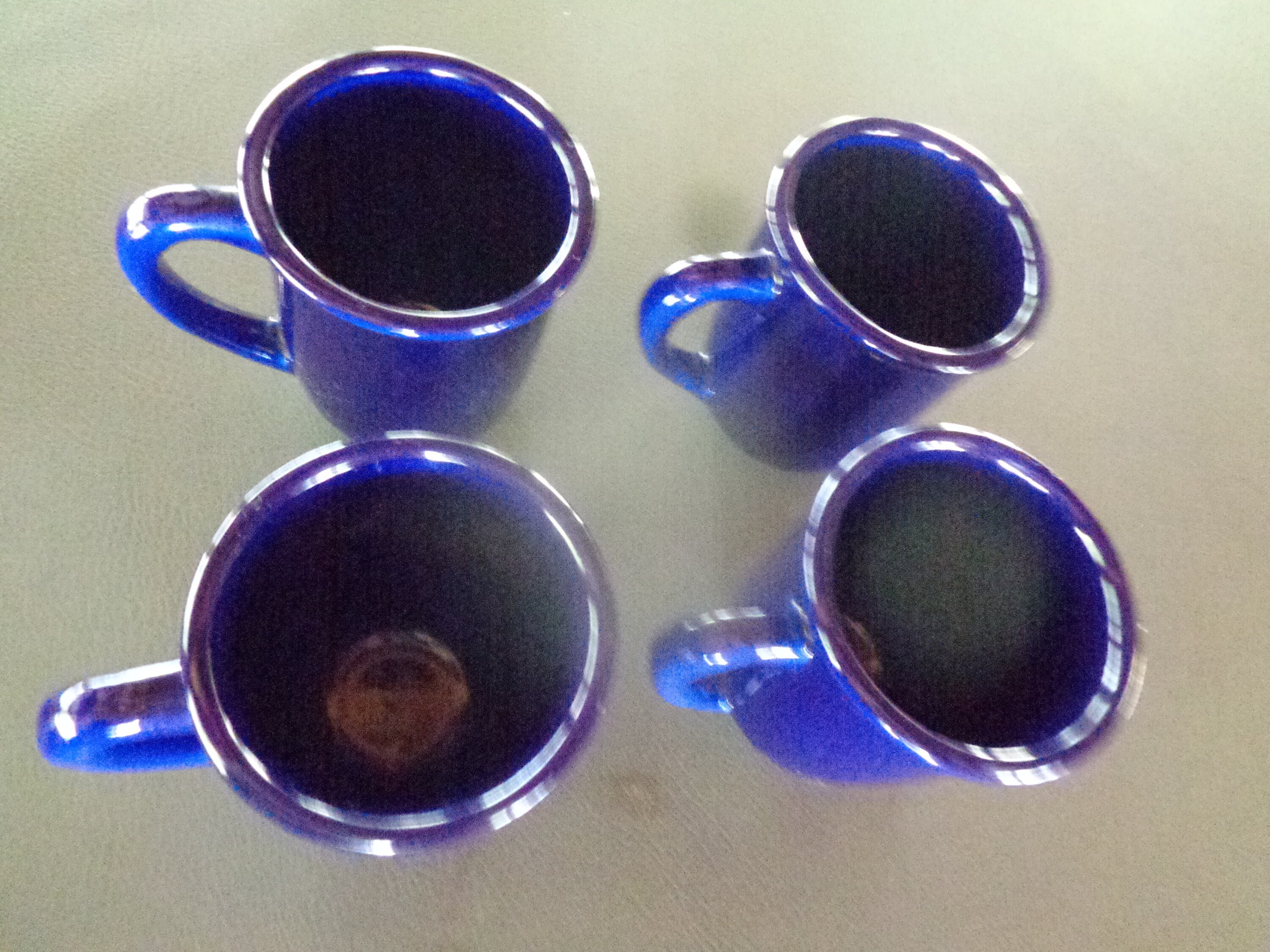 4 Chartel Stoneware Mugs Cobalt Blue Chartel - Etsy