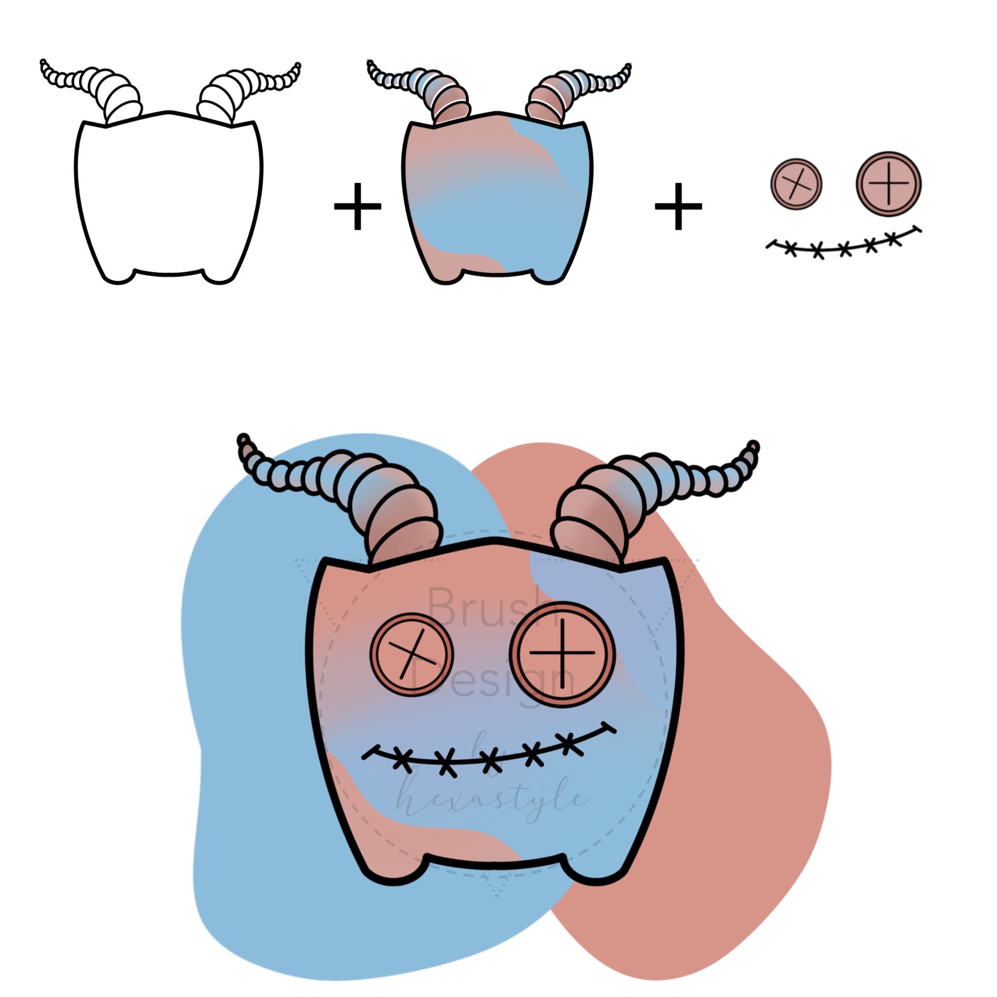 120 Cute and Funny Procreate Monster Stamps Procreate Stamps for KIDS ...