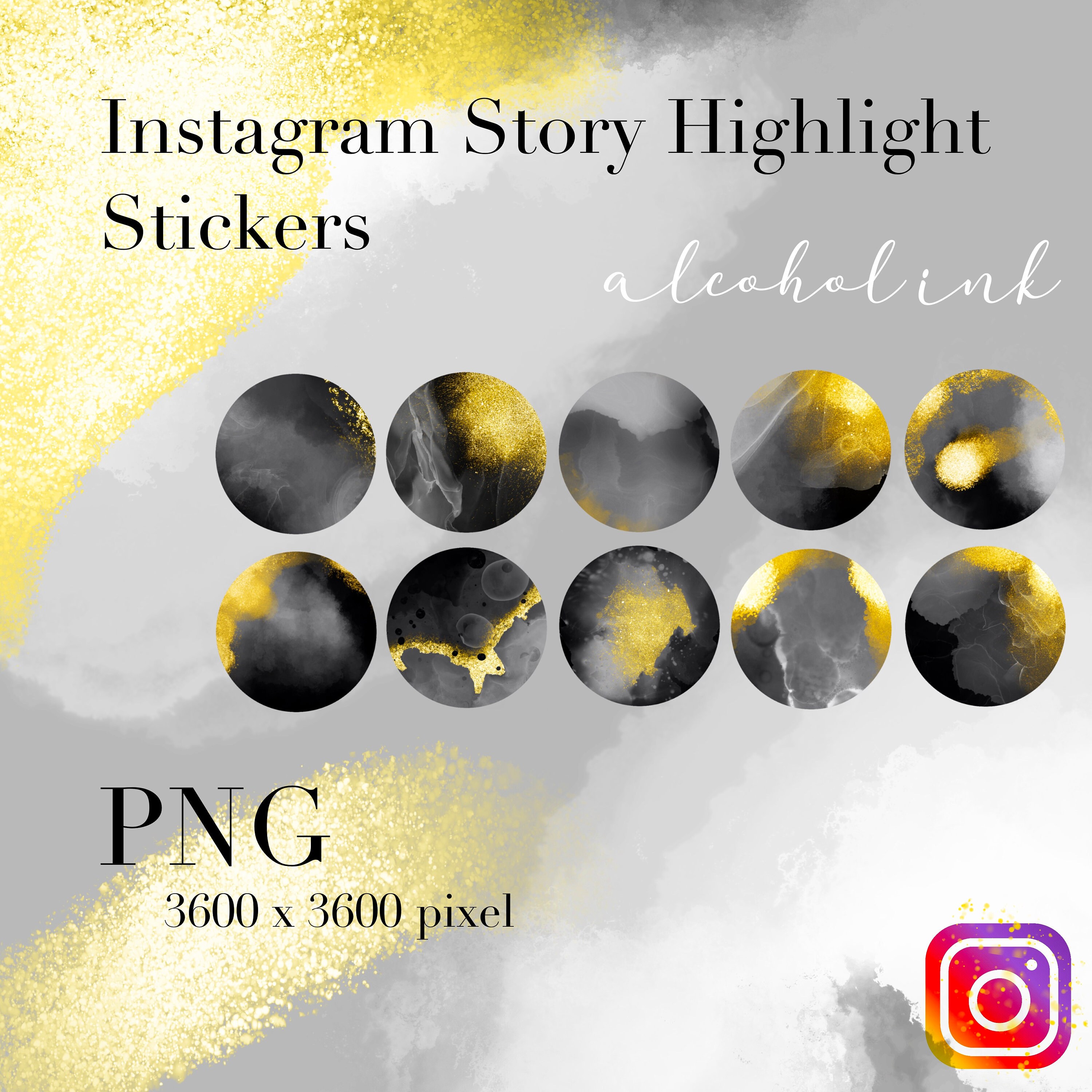 Instagram Highlight Stickers Transparent background Luxury | Etsy
