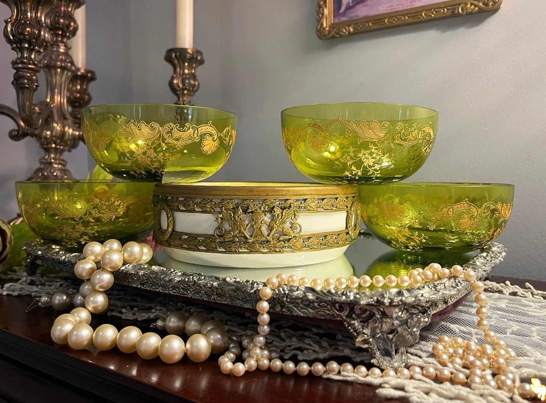 Antique Saint Louis Crystal Finger Bowl Set - Etsy