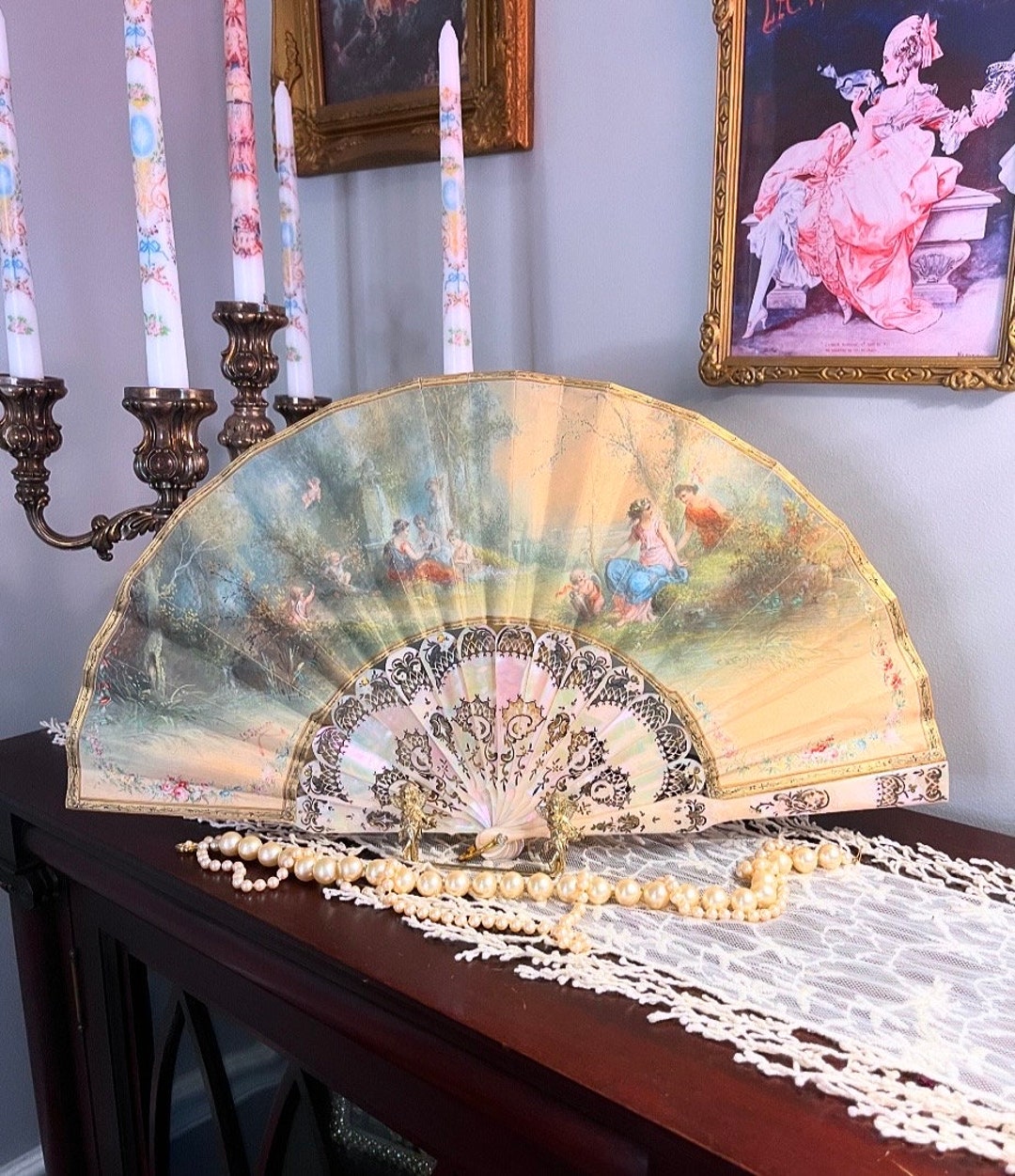 19th Century Signed French Hand Fan - Etsy
