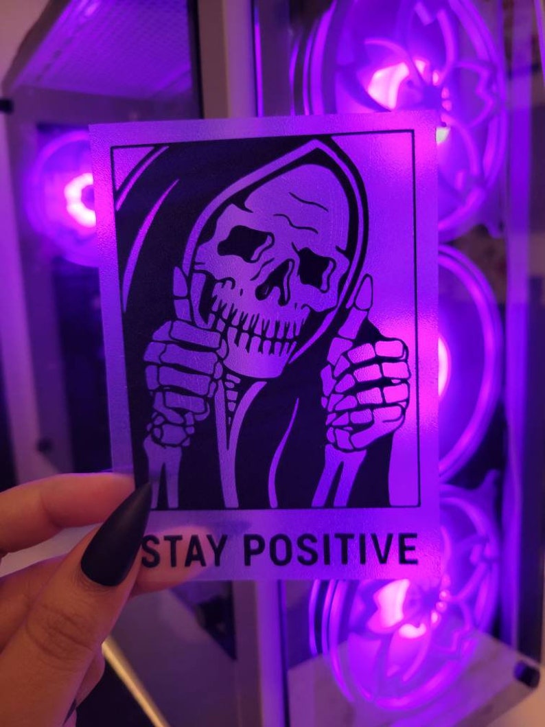 Skeleton Reaper Stay Positive Decal Car Laptop Window - Etsy