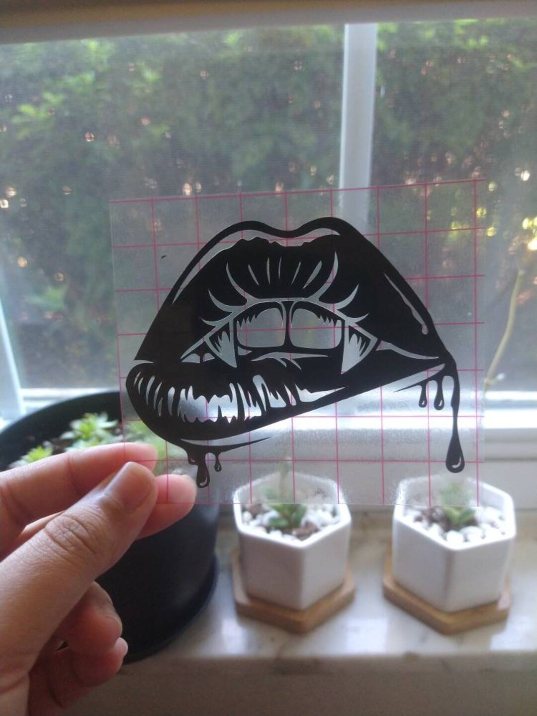 Vampire Teeth Bloody Lips Decal Car Laptop Window - Etsy