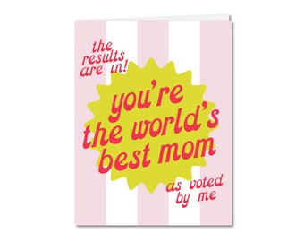 World's Best Mom Card, Mothers Day Card Mom Birthday Card for Her Card ...