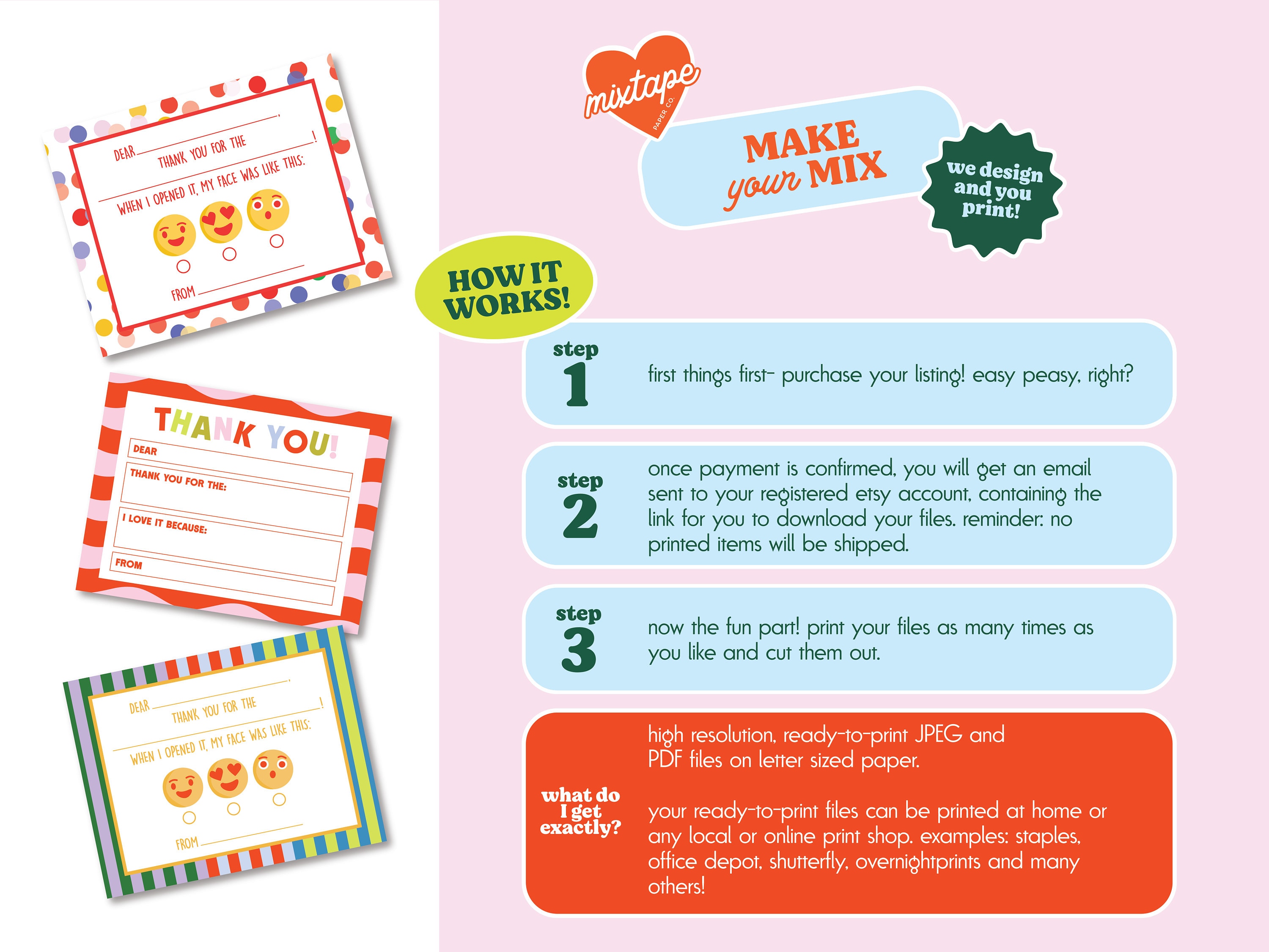 PRINTABLE Bold Stripes Fill-in-the-blank Kiddo Cards. Instant Digital ...