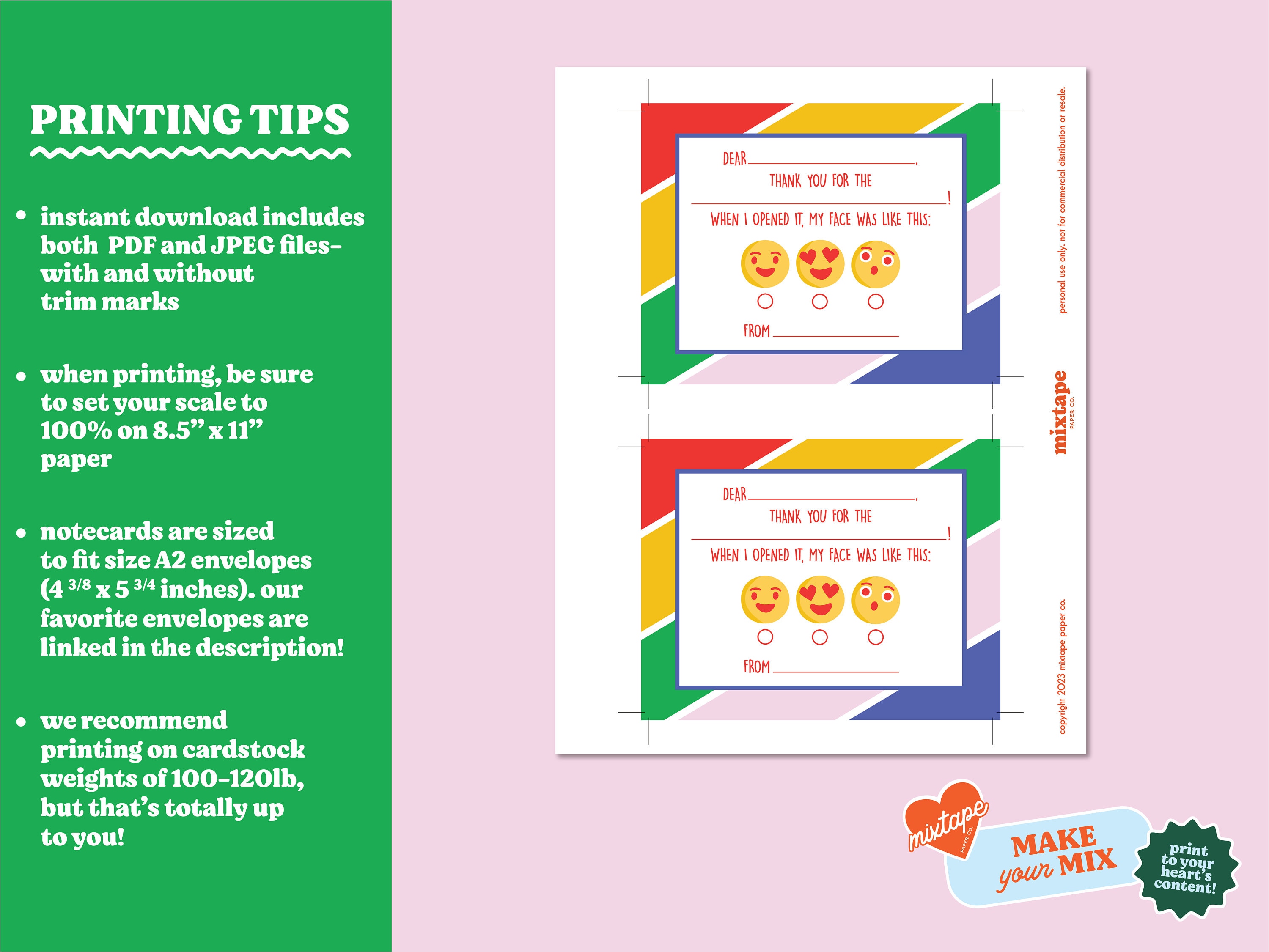 PRINTABLE Bold Stripes Fill-in-the-blank Kiddo Cards. Instant Digital ...