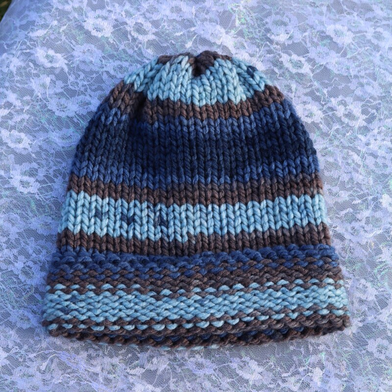 Striped Knit Hat - Etsy
