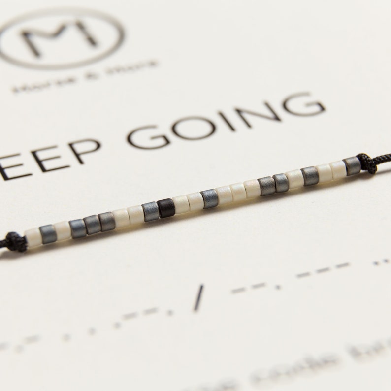 Keep Going Morse Code Bracelet Bracelet Unisex Jewelry - Etsy