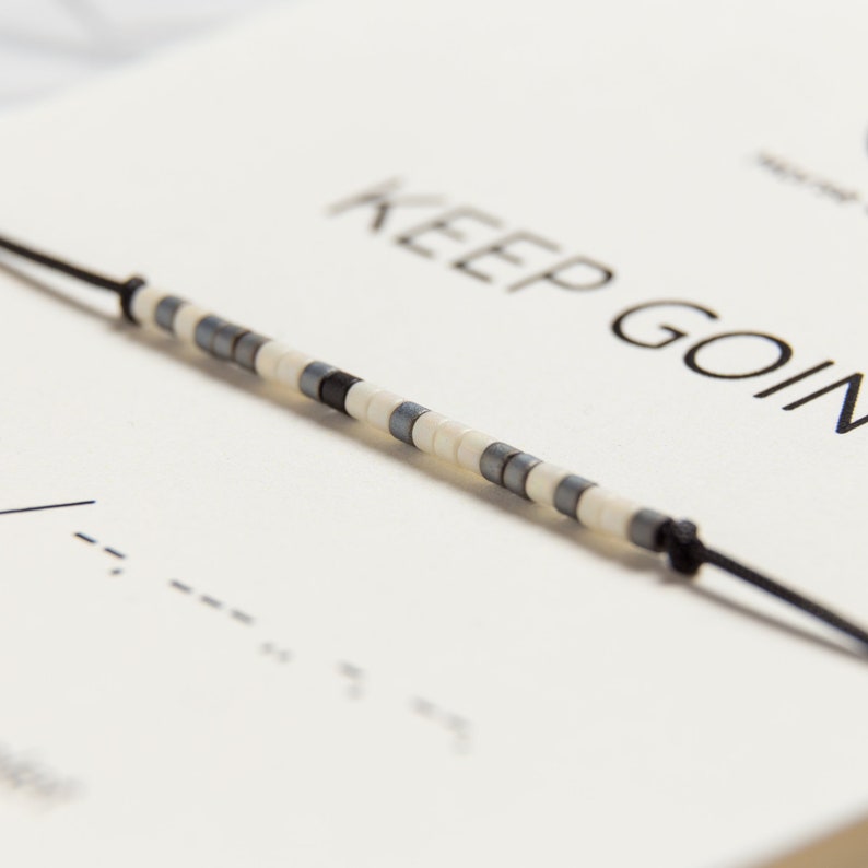 Keep Going Morse Code Bracelet Bracelet Unisex Jewelry - Etsy