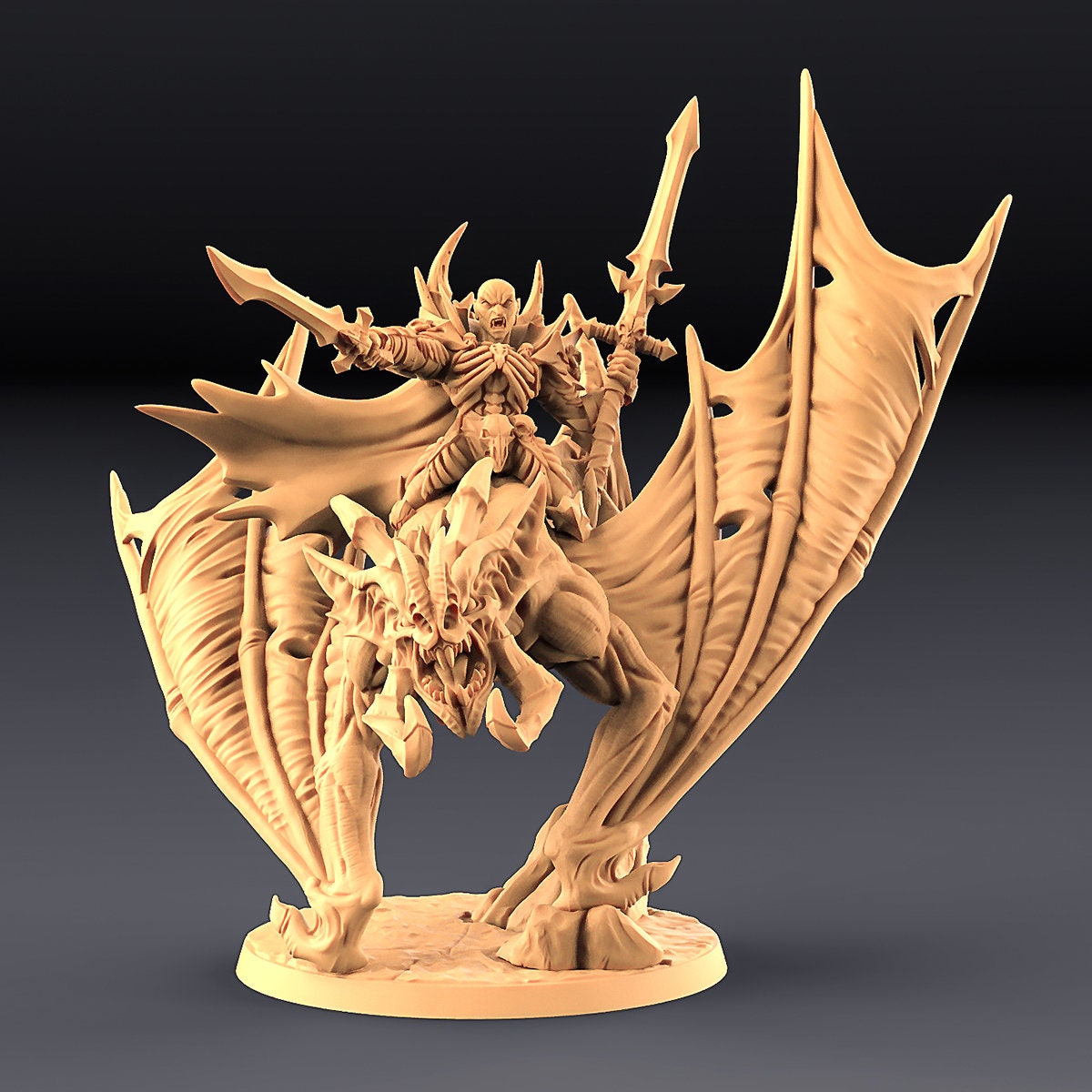 Mounted Vampire Lord on Dire Bat Dnd Miniature warrior - Etsy UK