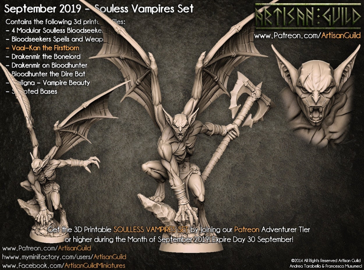 Vampire Bat DnD Miniature Warrior Warrior miniatures for | Etsy