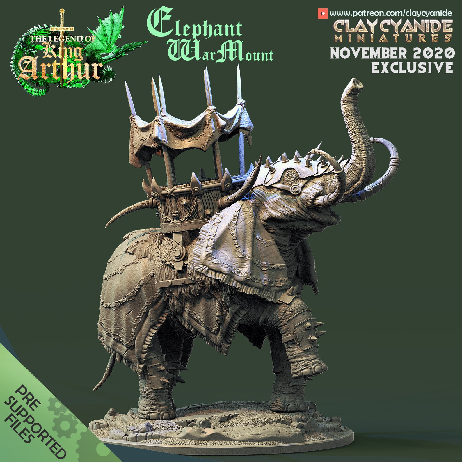 Huge War Elephant Mount Dnd Miniature elephant Miniatures - Etsy