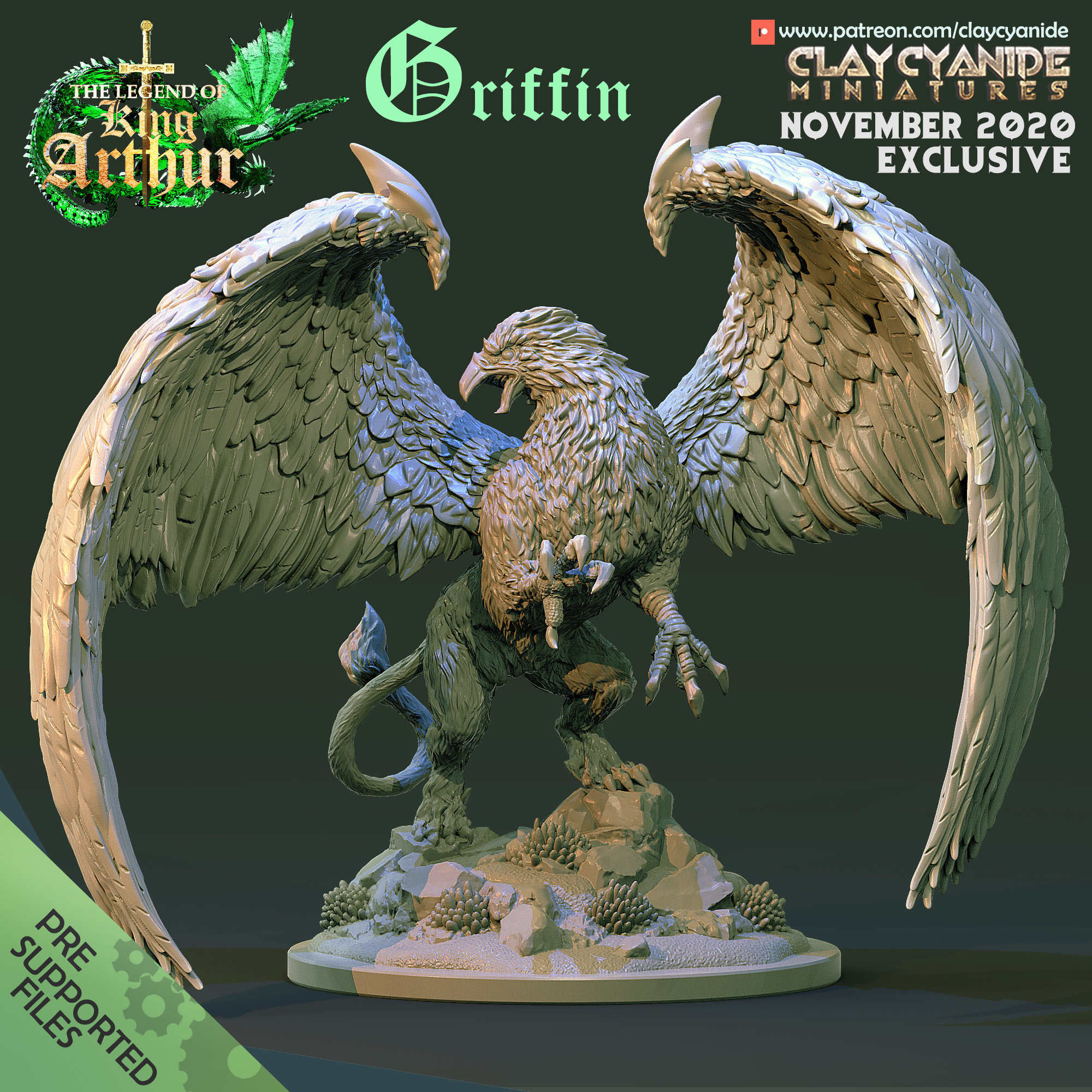 Mighty Griffin Dnd Miniature Perched Griffin Miniatures | Etsy