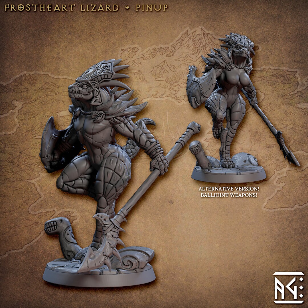Skaala Lizardman Warrior Dnd Miniature | Leader | Warrior Miniatures for Tabletop Games Like D&D ...