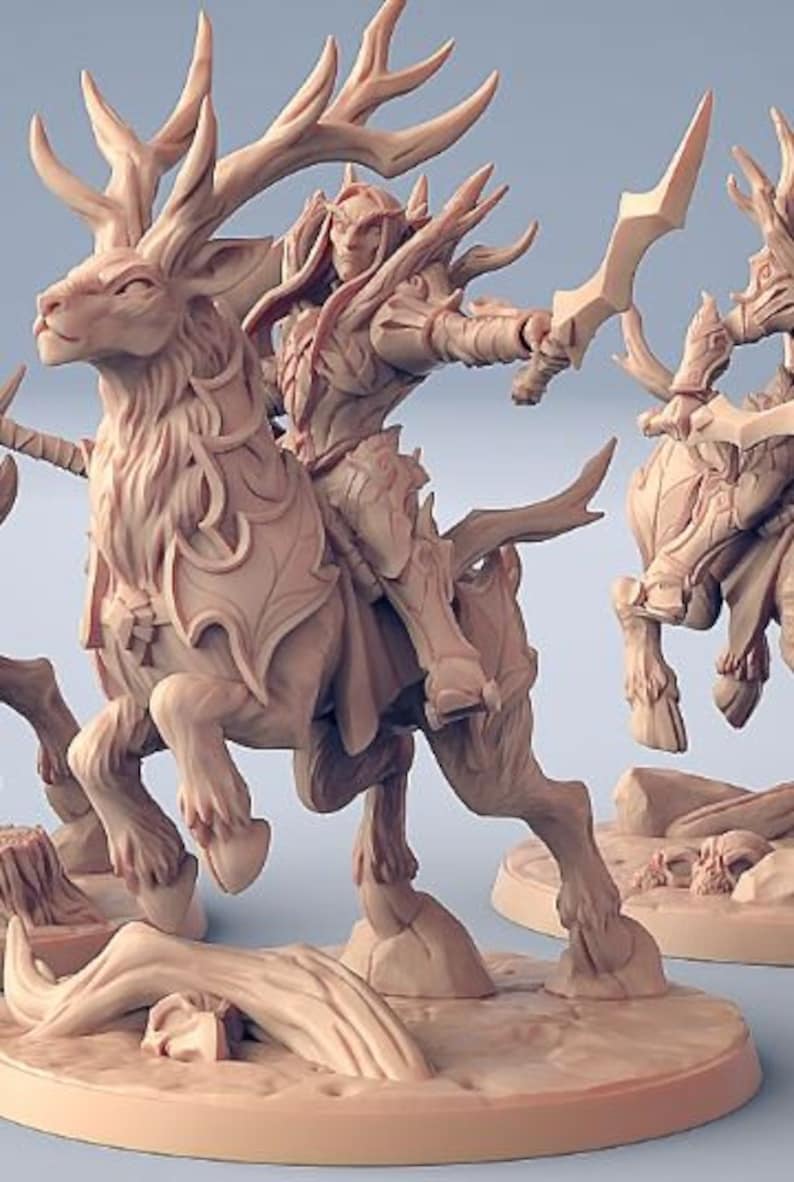 Mounted High Elf Warriors Dnd Miniature Dungeons and Dragons - Etsy