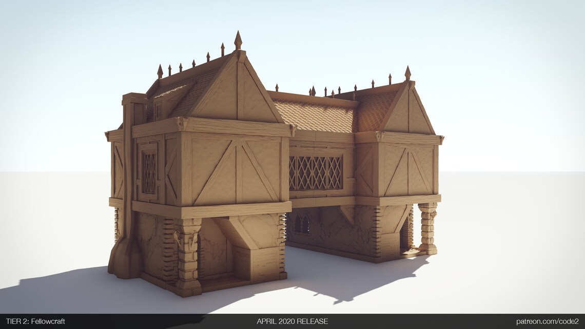 Guild Hall Table Top Terrain Building Guild House Tavern - Etsy
