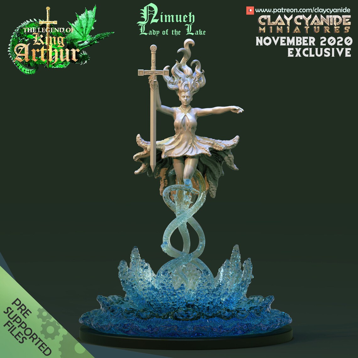 Lady of the Lake Dnd Miniature king Arthur Miniatures for - Etsy