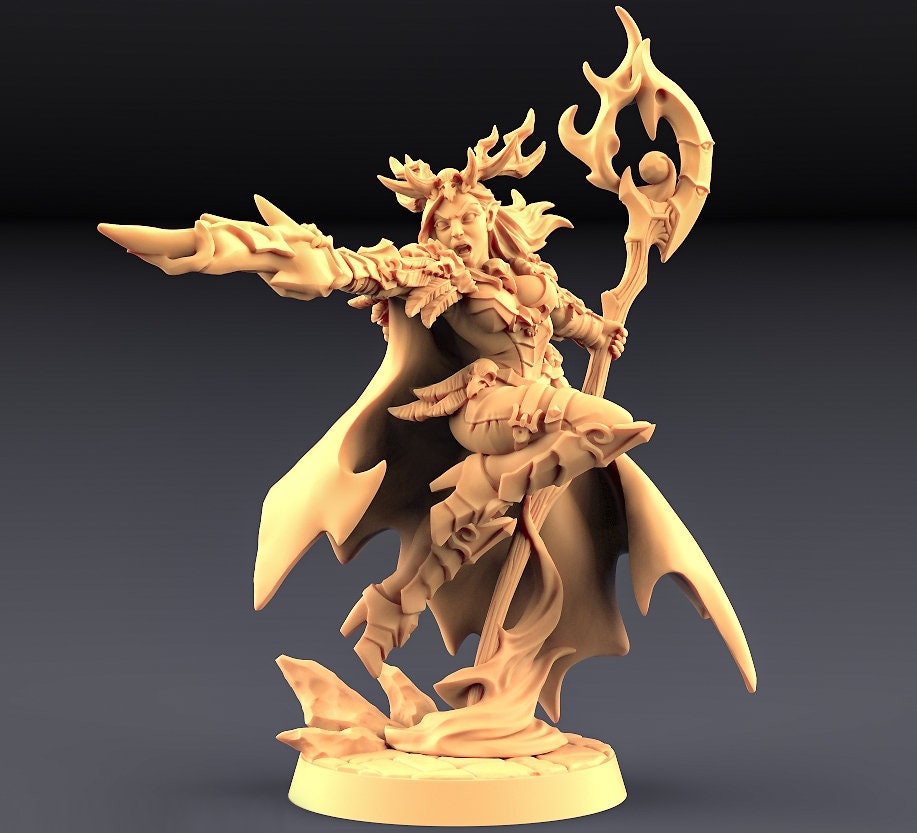 Role Playing Miniatures Miniature Toys DnD Miniature Dark Elf Mage ...