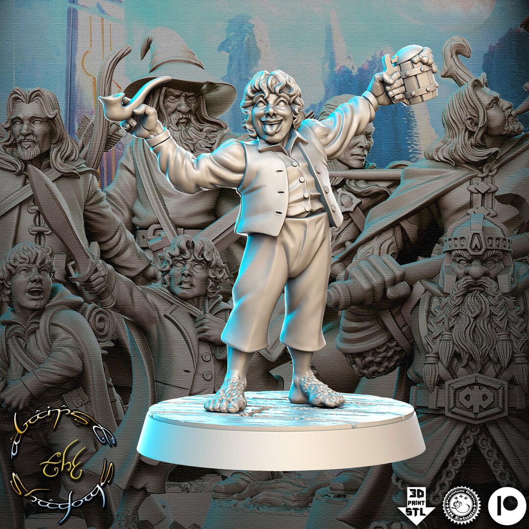 Jolly Halfling With Pipe Dnd Miniature Miniatures for Tabletop Games ...