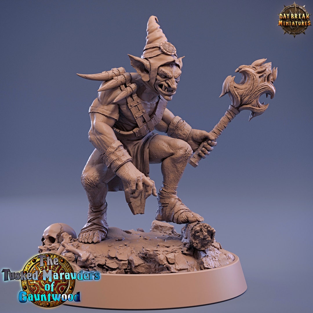 Goblin Fighter With Mace Dnd Miniature Goblin Warrior - Etsy