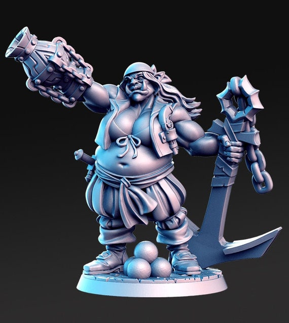 Orc Pirate Dnd Miniature deckhand Miniatures for Tabletop | Etsy