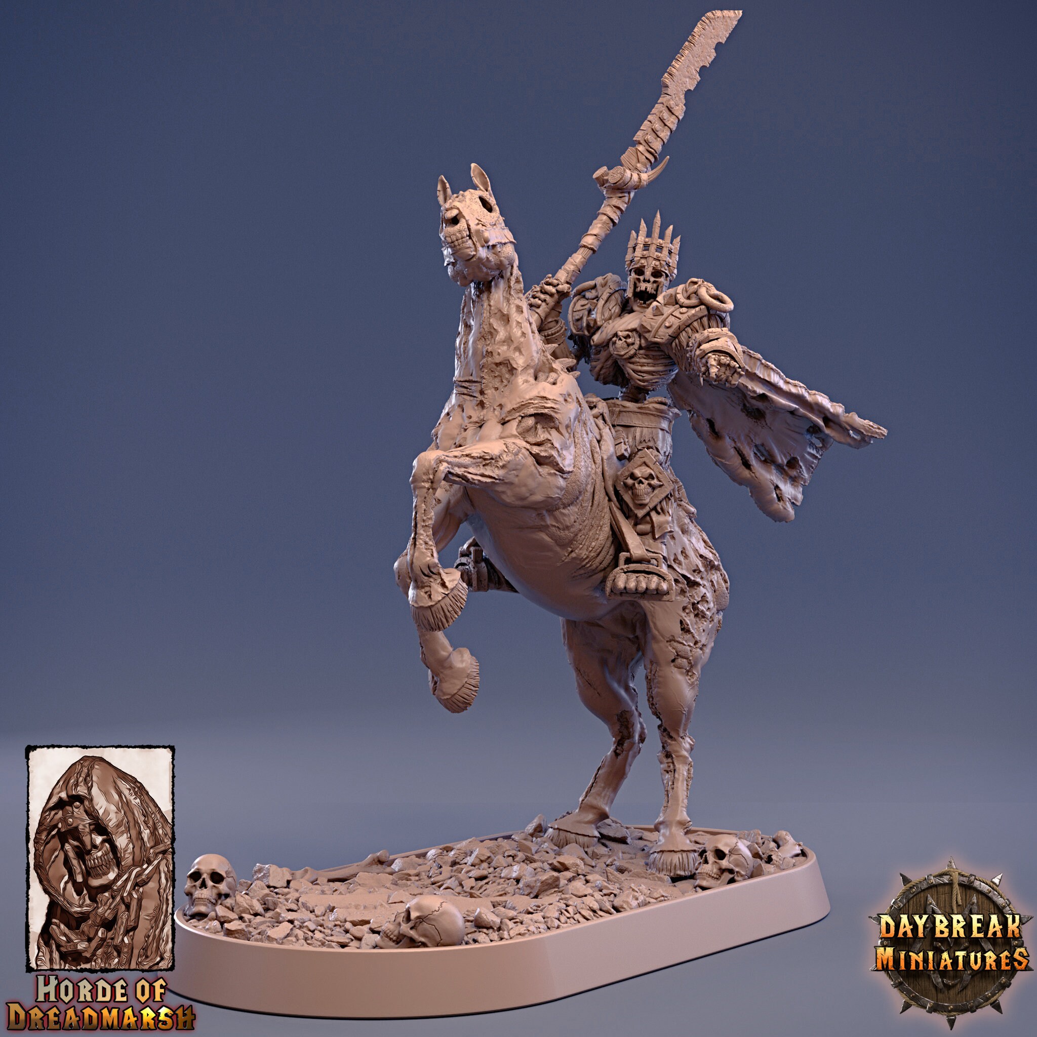 Mounted Undead King Dnd Miniature Skeleton Warrior - Etsy