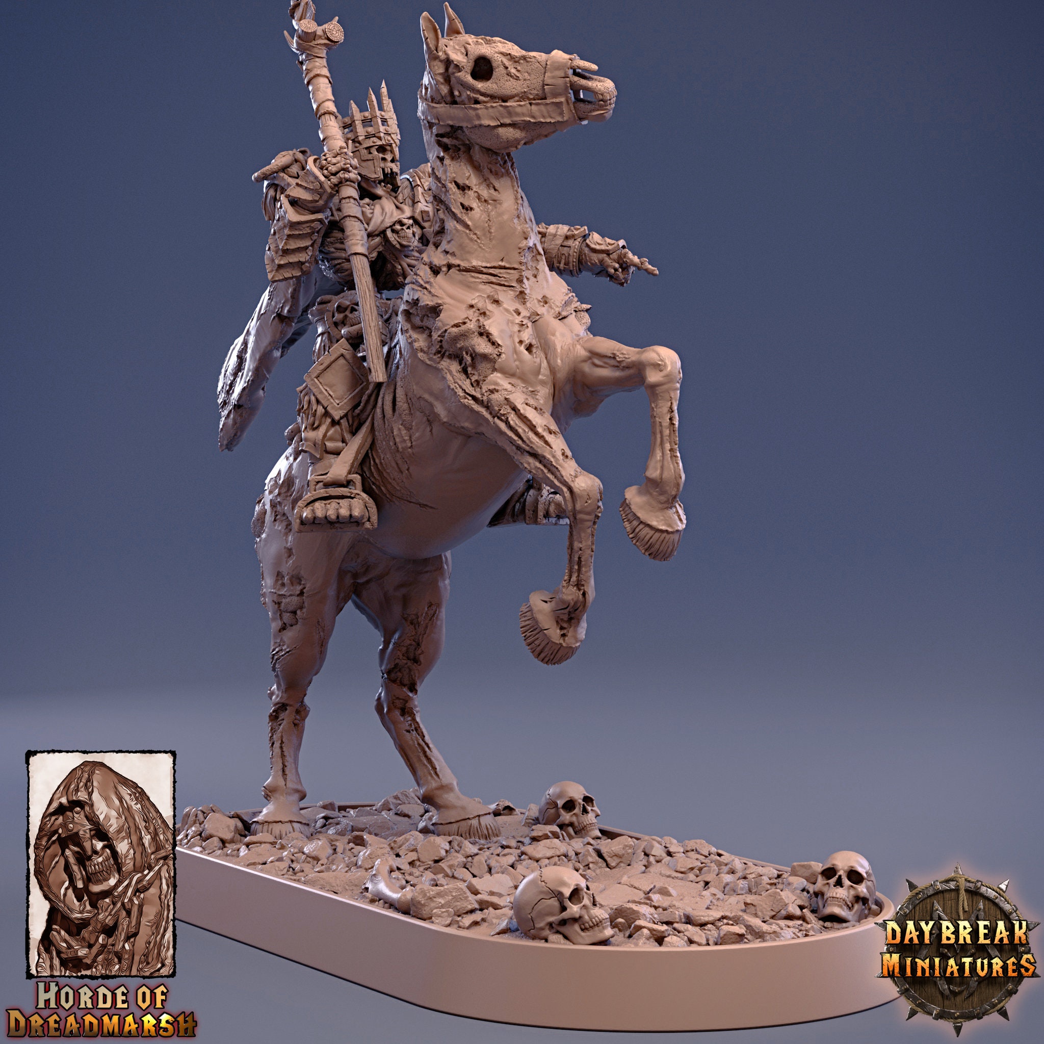 Mounted Undead King Dnd Miniature Skeleton Warrior - Etsy