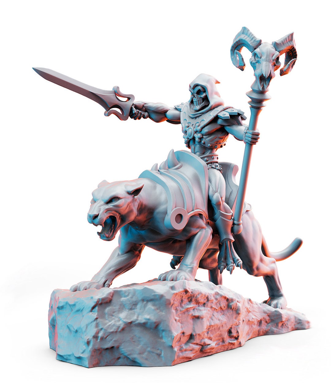 Skeleton Fighter Mounted on Panther Dnd Miniature Necro Miniatures for ...