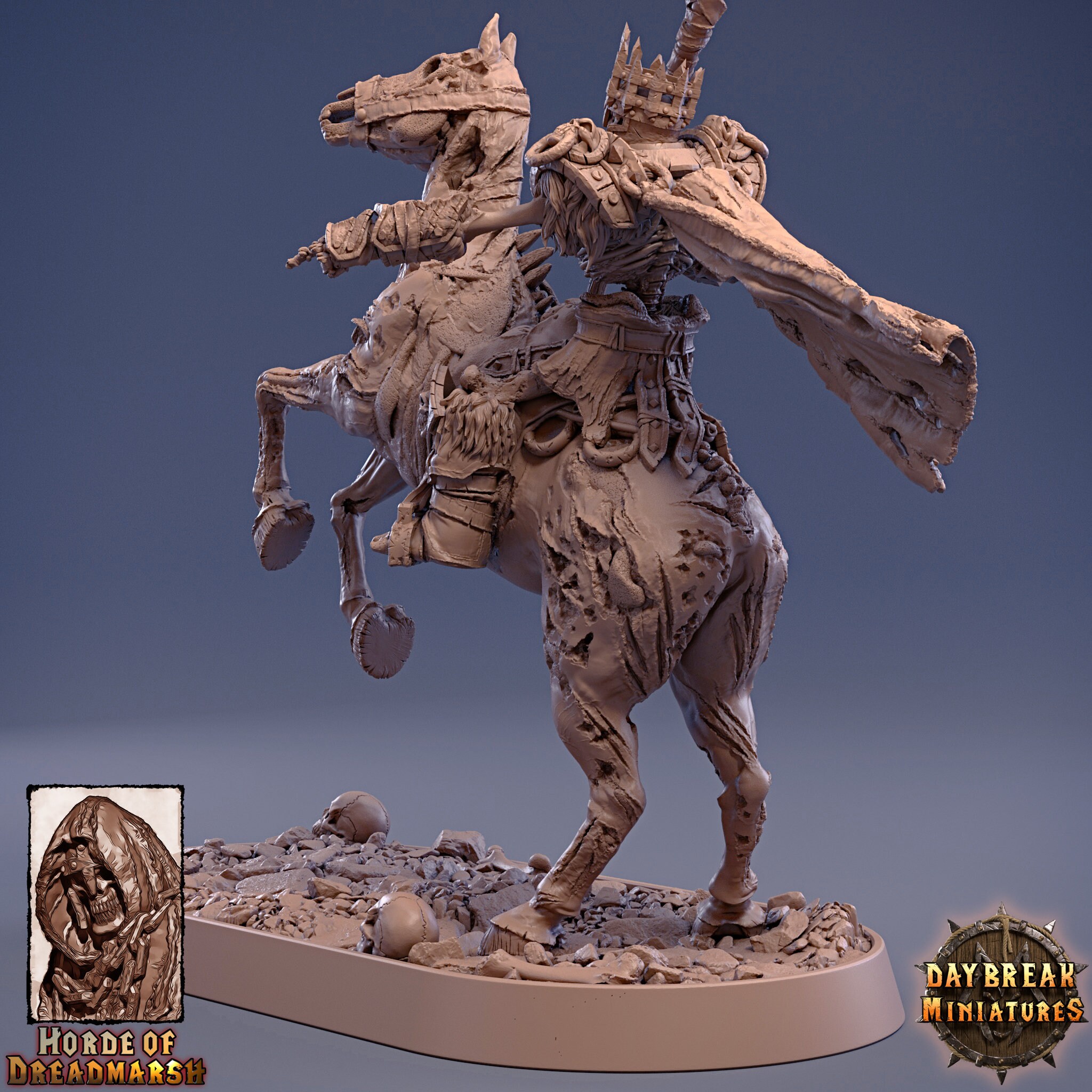 Mounted Undead King Dnd Miniature Skeleton Warrior - Etsy
