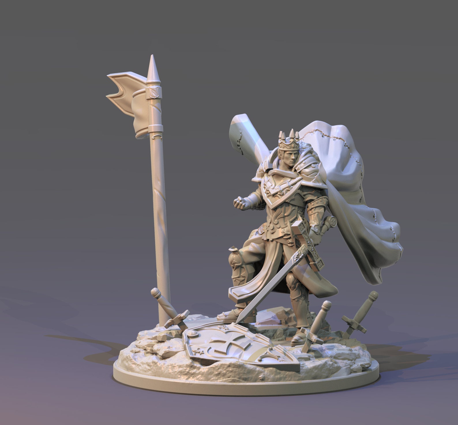 King Arthur on the Battle Field Dnd Miniature king Arthur - Etsy