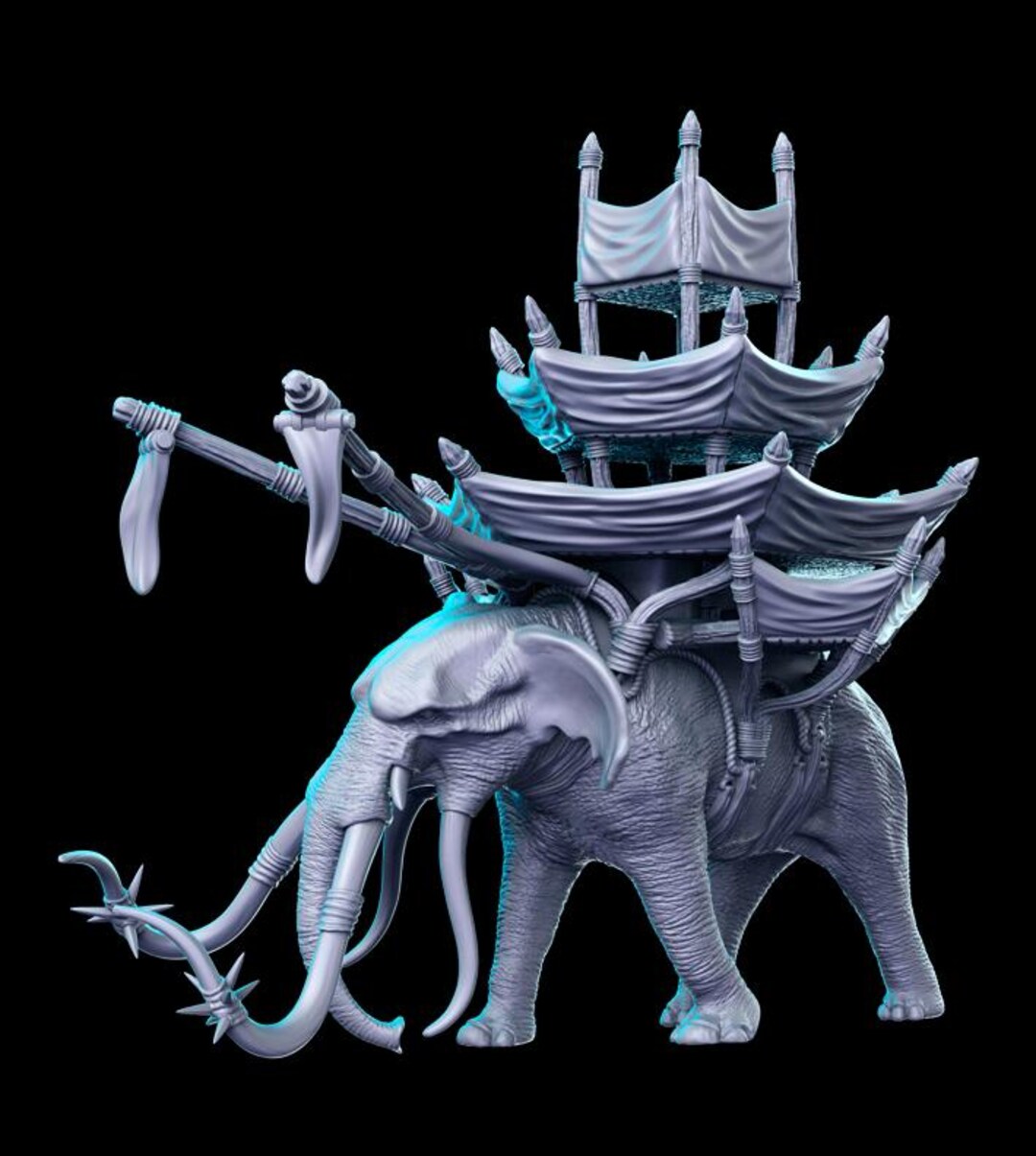 Elephant Mount Dnd Miniature Miniatures for Tabletop Games Like D&D or ...