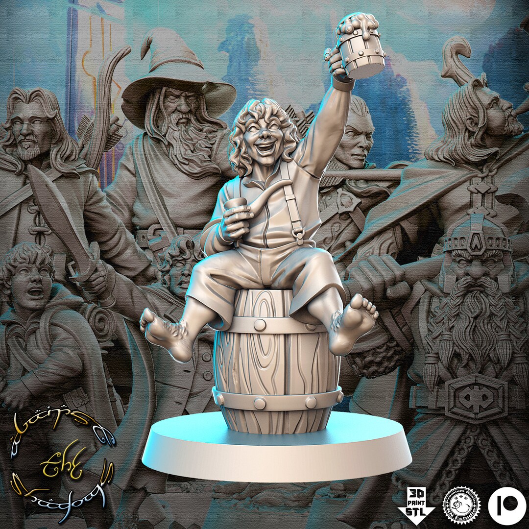 Jolly Halfling With Barrel | Dnd Miniature | Miniatures for Tabletop ...