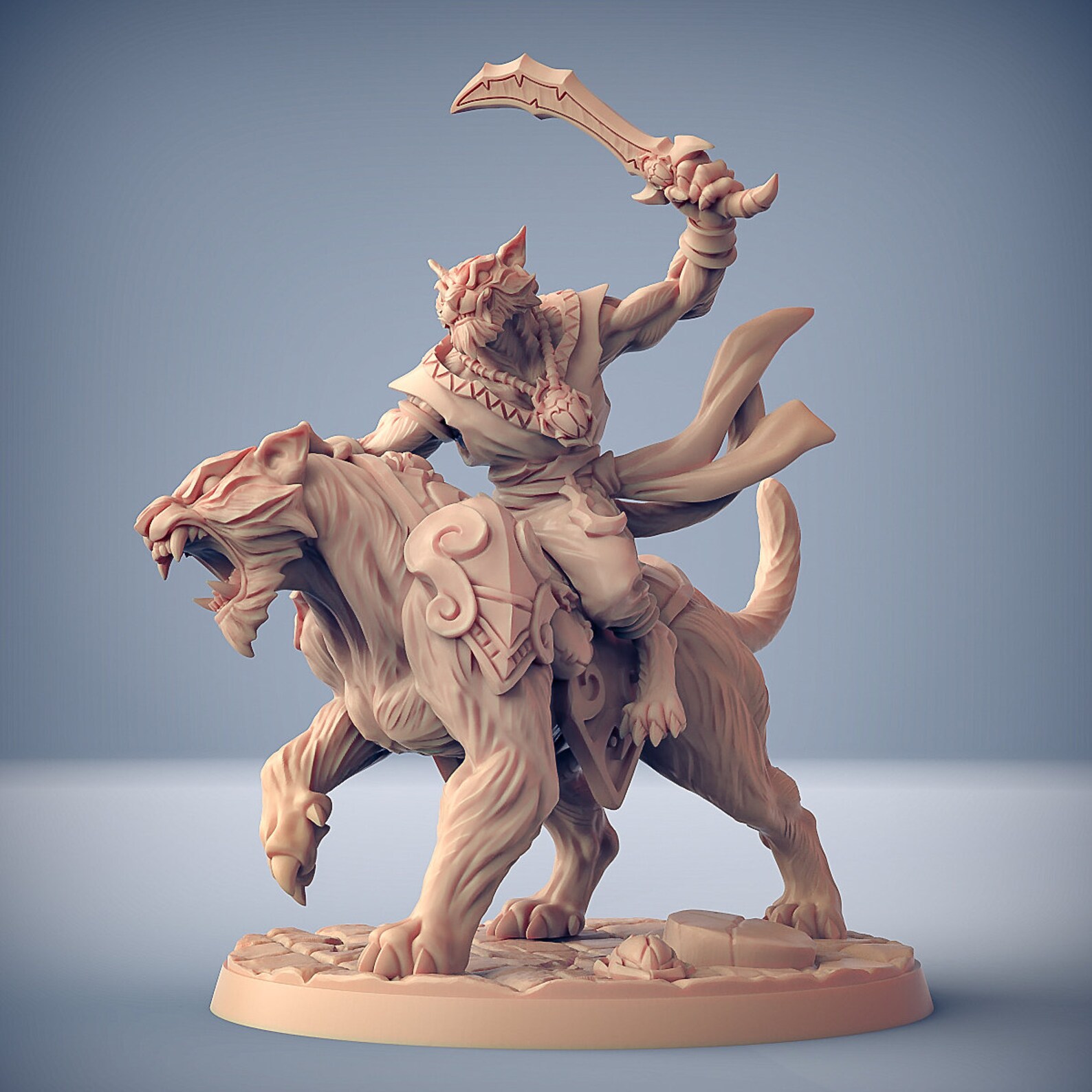 Mounted Catfolk Riders Dnd Miniature battlecat Tabaxi - Etsy