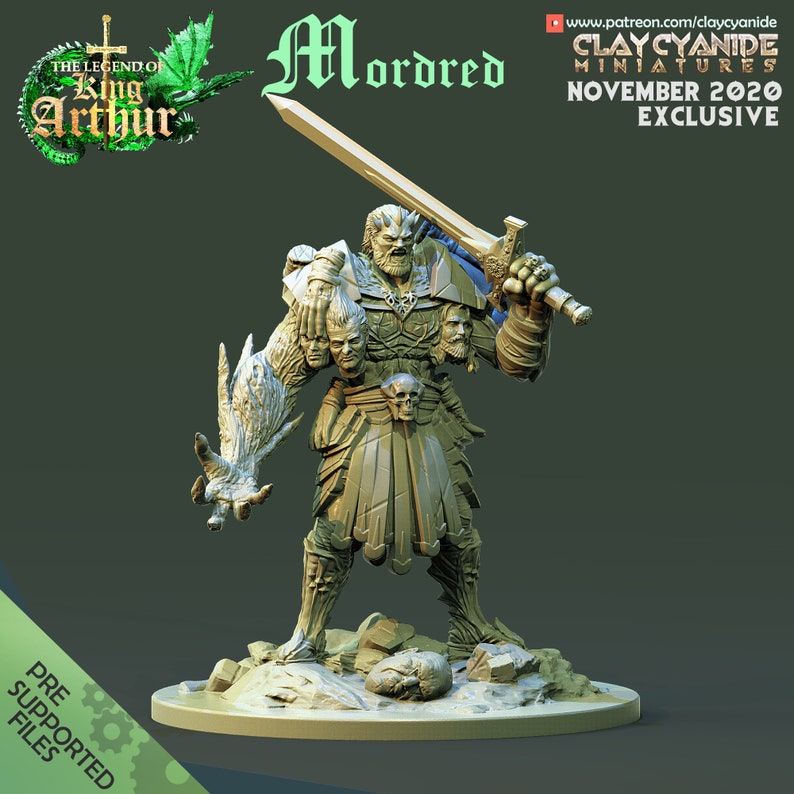 Mordred Demon Knight Dnd Miniature king Arthur Miniatures | Etsy