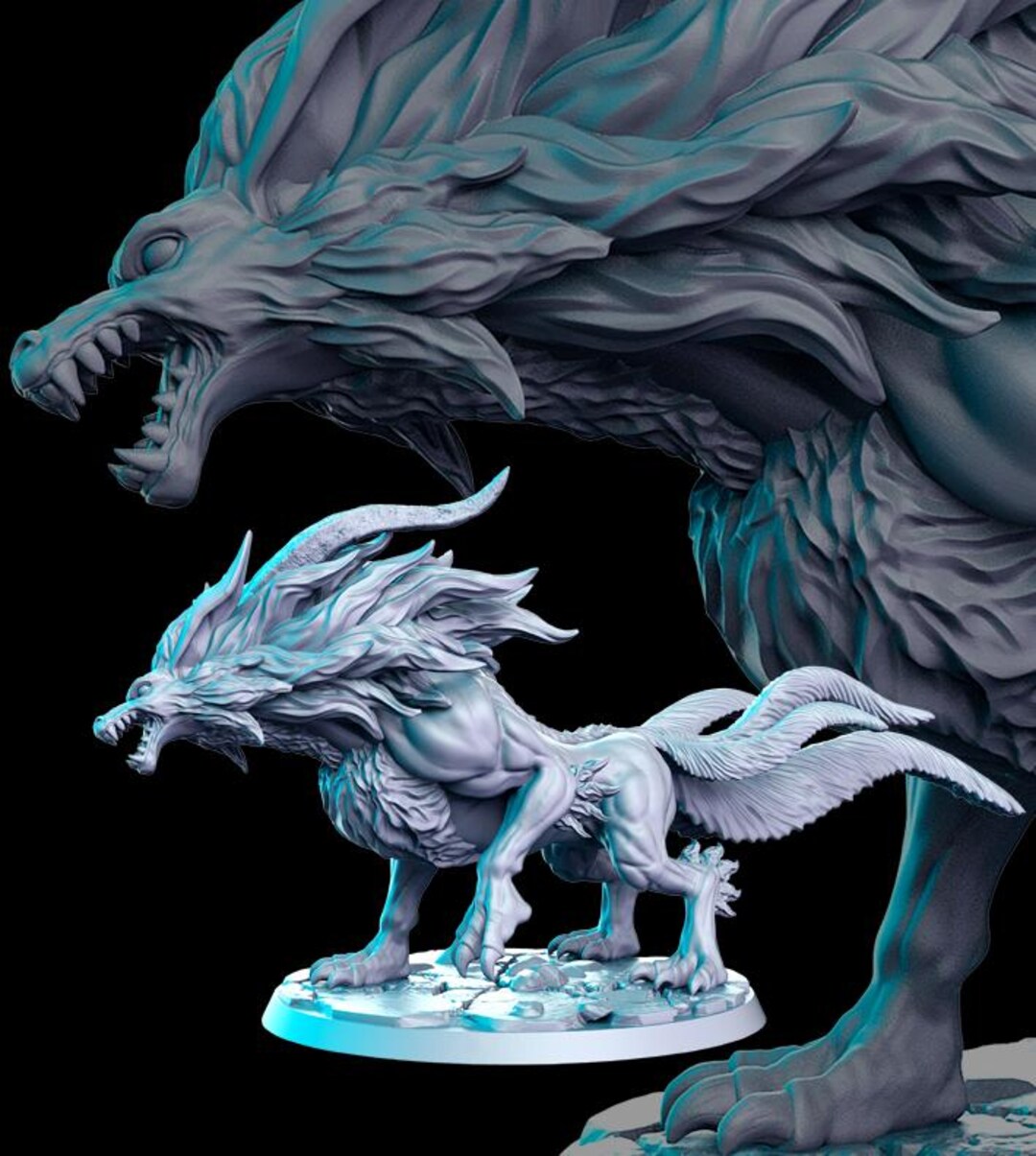 Ice Wolf RPG Monsters Dnd Miniature Miniatures for Tabletop Games Like D&D or War Games RN ...