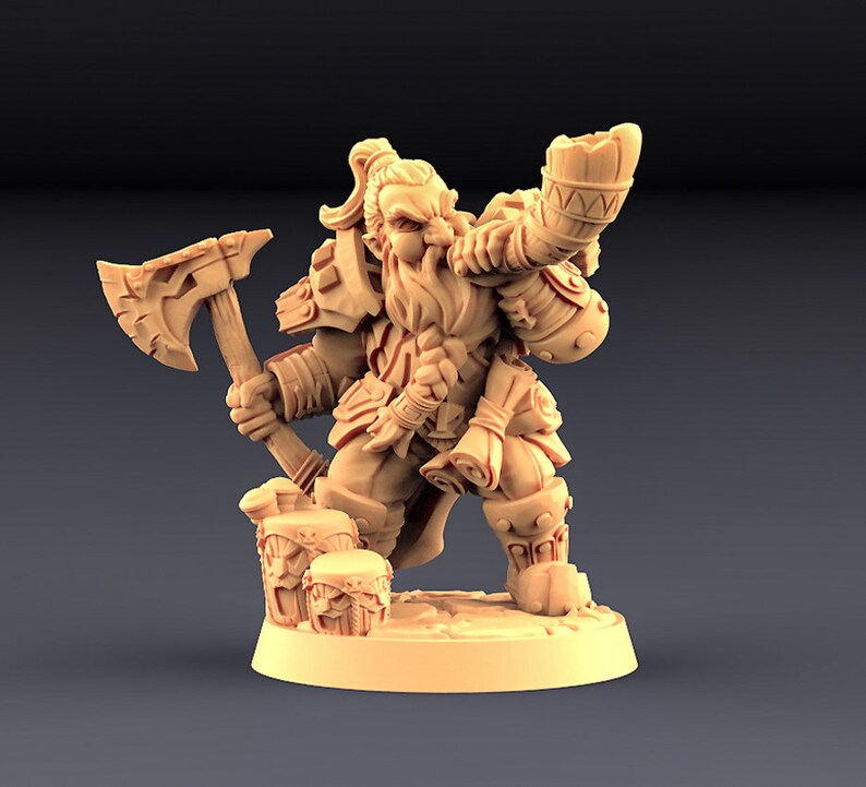 Male Dwarf Barbarian DnD Miniature D&D Mini Miniature DnD - Etsy.de