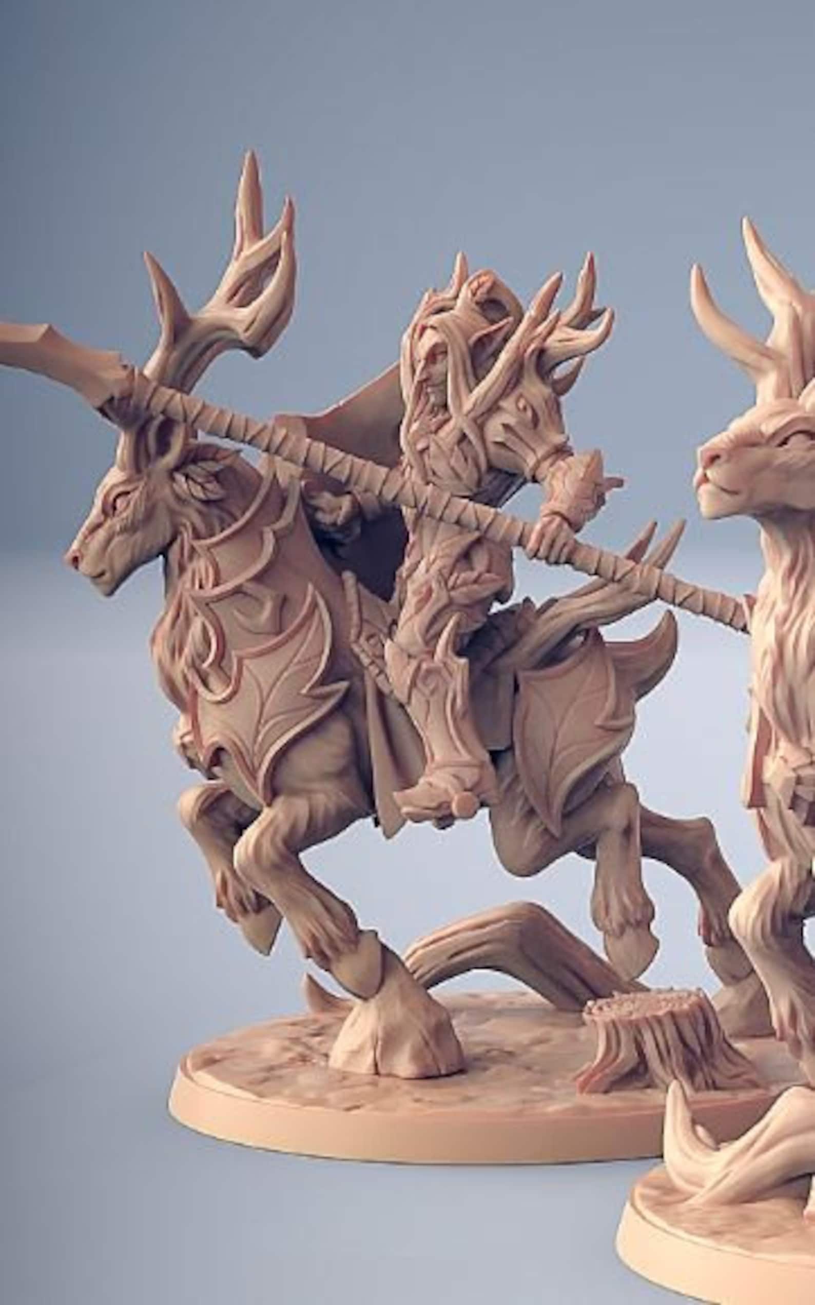 Mounted High Elf Warriors Dnd Miniature Dungeons and Dragons - Etsy