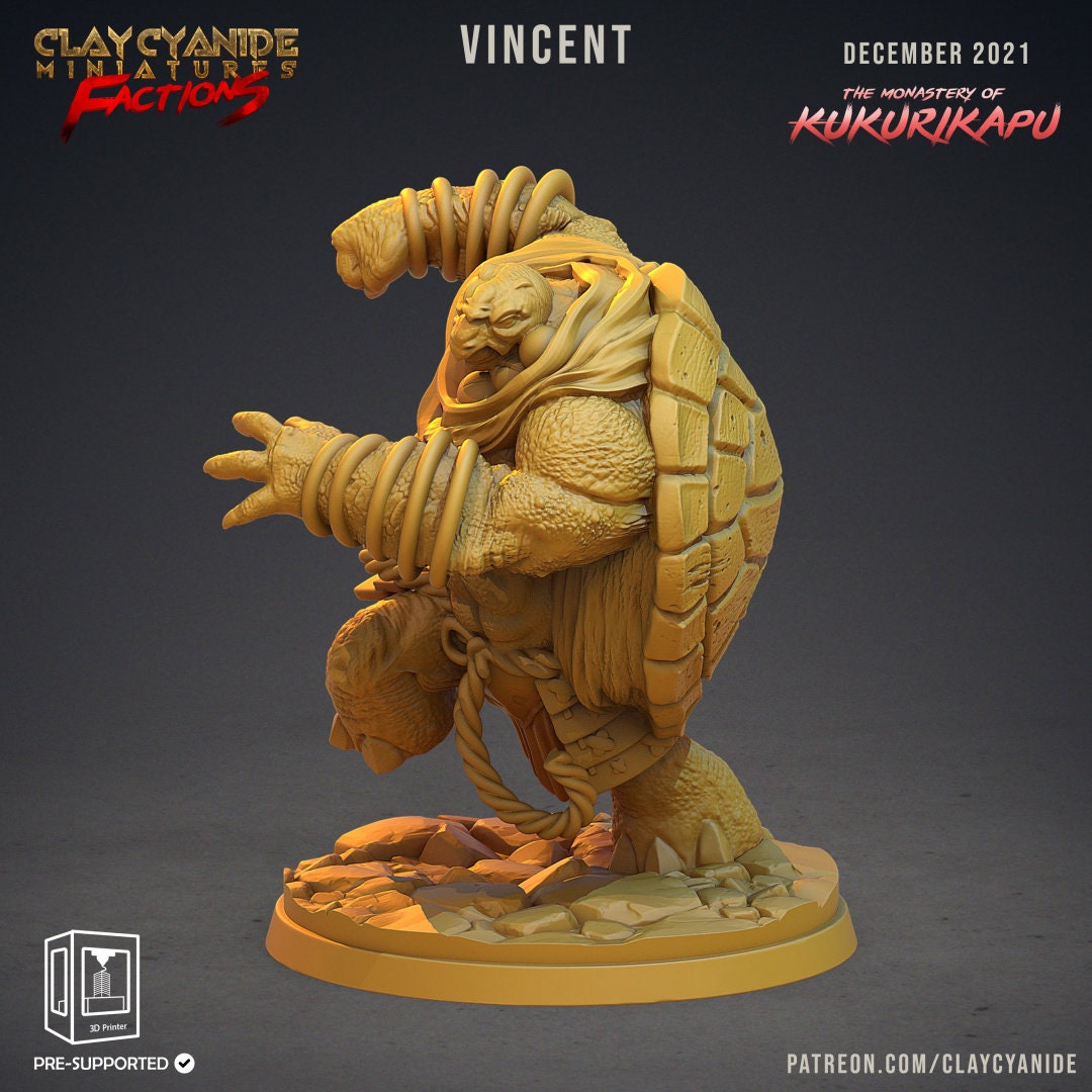 Tortle Fighter | Dnd Miniature |turtle Monk Fighter| Miniatures for ...