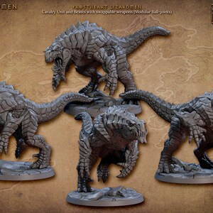 Lizardmen Wyvern Riders Dnd Miniature fighters Warrior Miniatures for ...