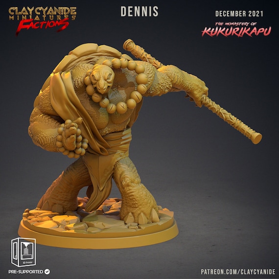 Role Playing Miniatures Miniature Toys Tortle Monk Scroll DnD Miniature ...