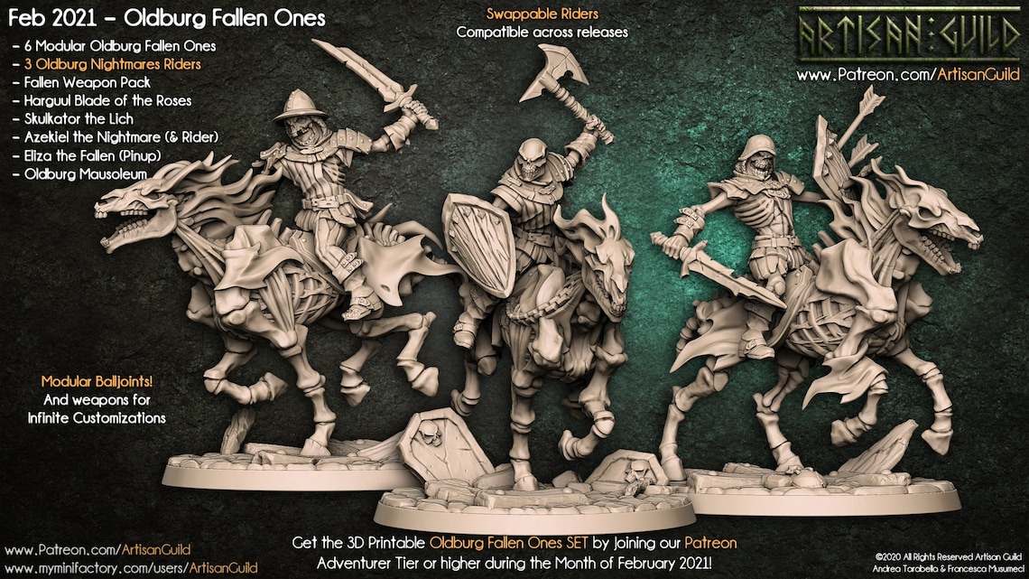 Undead Skeleton Riders DnD Miniature Undead Mounted Raiders - Etsy.de