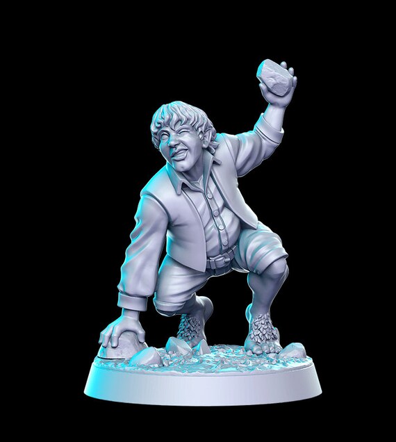 Hobbit Mini Dnd Miniature Halfling Miniatures for - Etsy