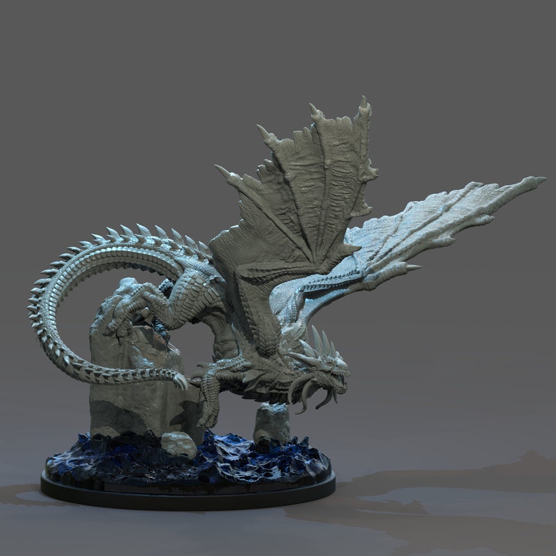 Dnd Miniature Gray Dragon - Etsy