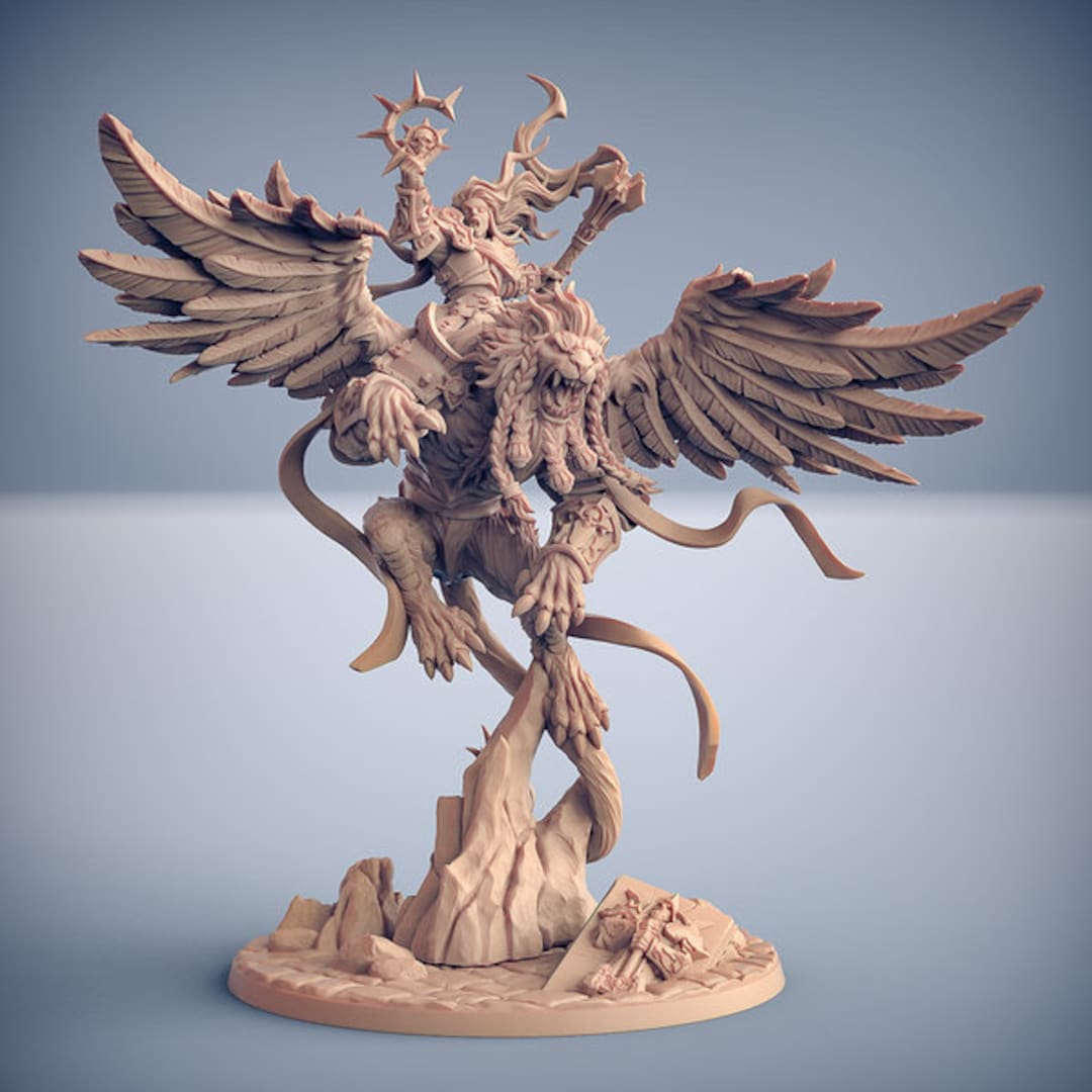 Large Winged Lion Mount Dnd Miniature | Lammasu | Tabletop Gaming | D&D ...
