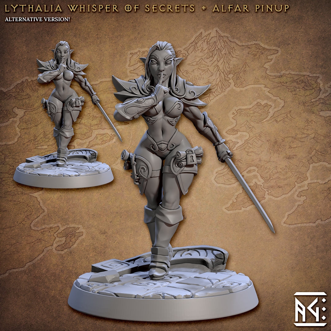 Female Elven Fighter Dnd Miniature Elf Assassin Forest Elves Miniatures for Tabletop Games Like ...