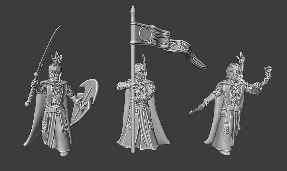 High Elves Commander Set Elven Leaders Dnd Miniature War - Etsy