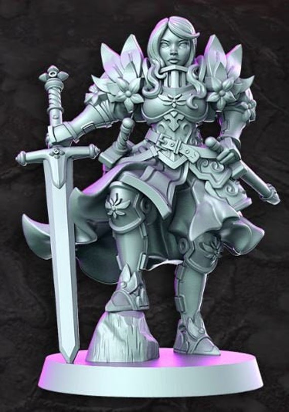 Female Knight Dnd Miniature Miniatures for Tabletop Games - Etsy