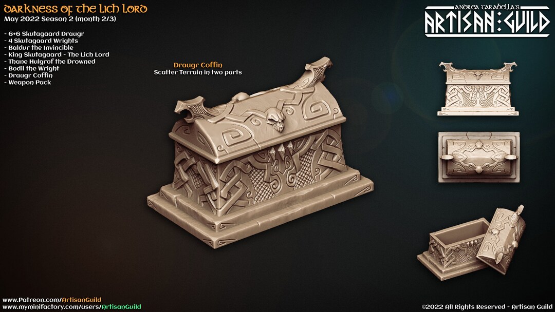 Draugr Coffin Dnd Miniatures for Tabletop Games Like D&D and War Games ...